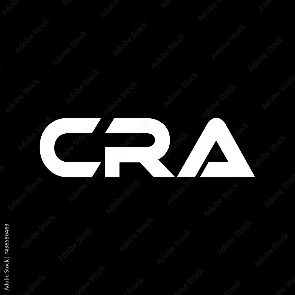 CRA letter logo design with black background in illustrator, vector ...
