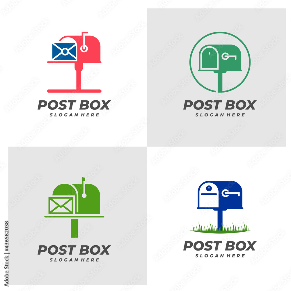 Set of Post Box logo vector template, Creative Post Box logo design ...