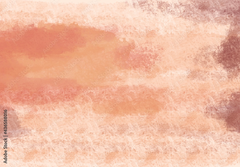 Pastel light brown watercolor painted background, blotches and blobs of ...