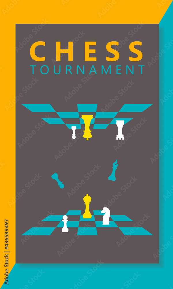 Vector illustration of chess tournament, match, game. Use as ...
