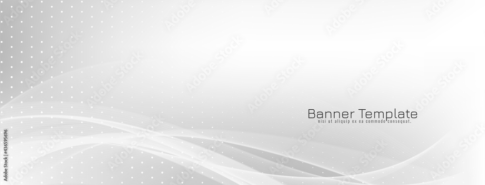 Elegant wave style grey color banner design Stock Vector | Adobe Stock