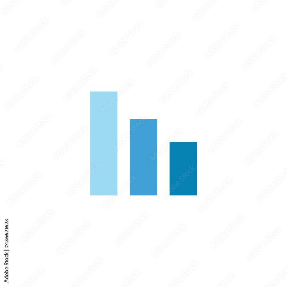 Simple growth or analytics blue color line icon. Statistical chart ...