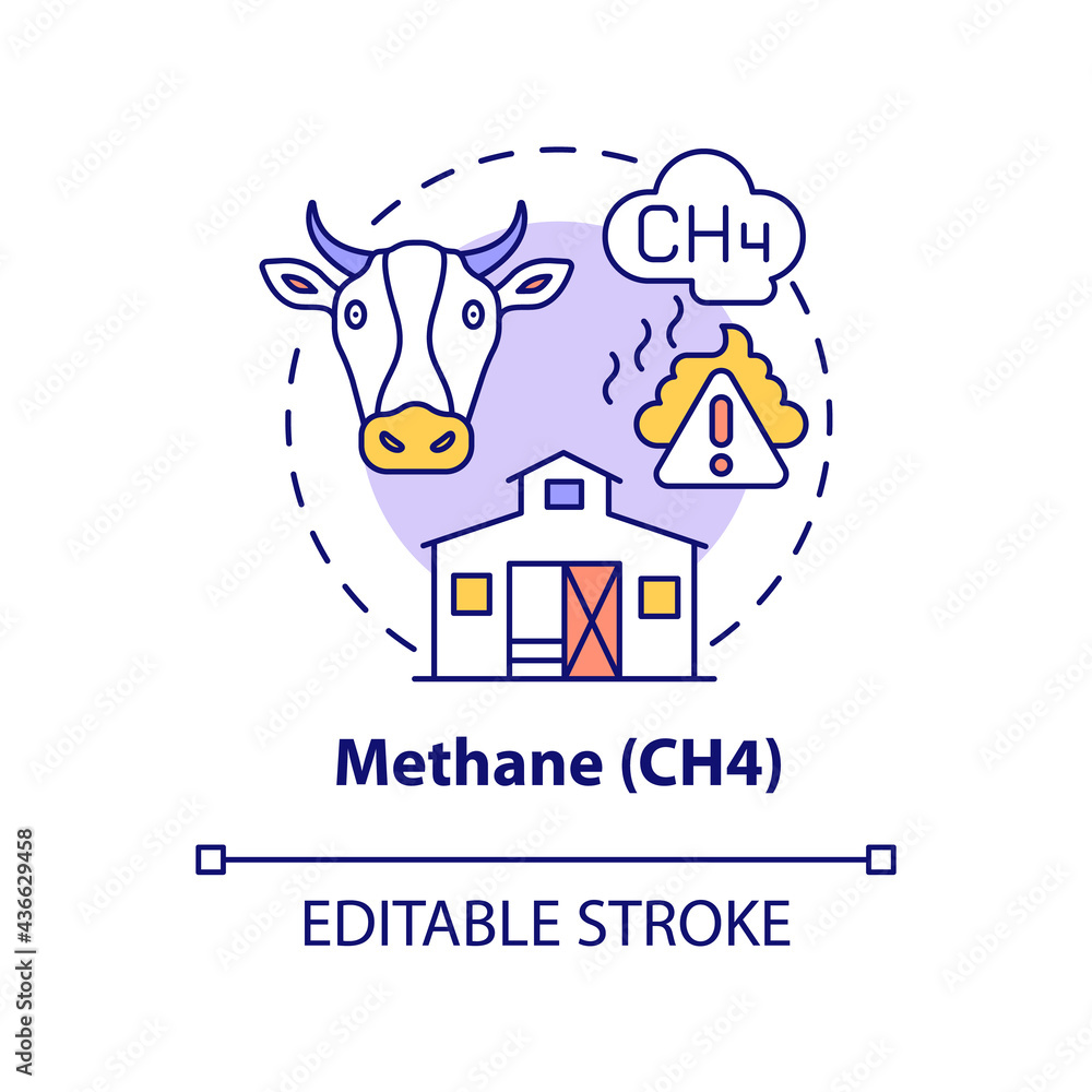Methane concept icon. CH4 abstract idea thin line illustration ...