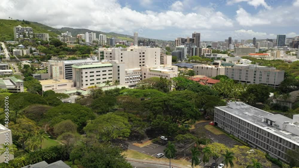 Cinematic 4K aerial drone video of The Queen's Medical Center and ...