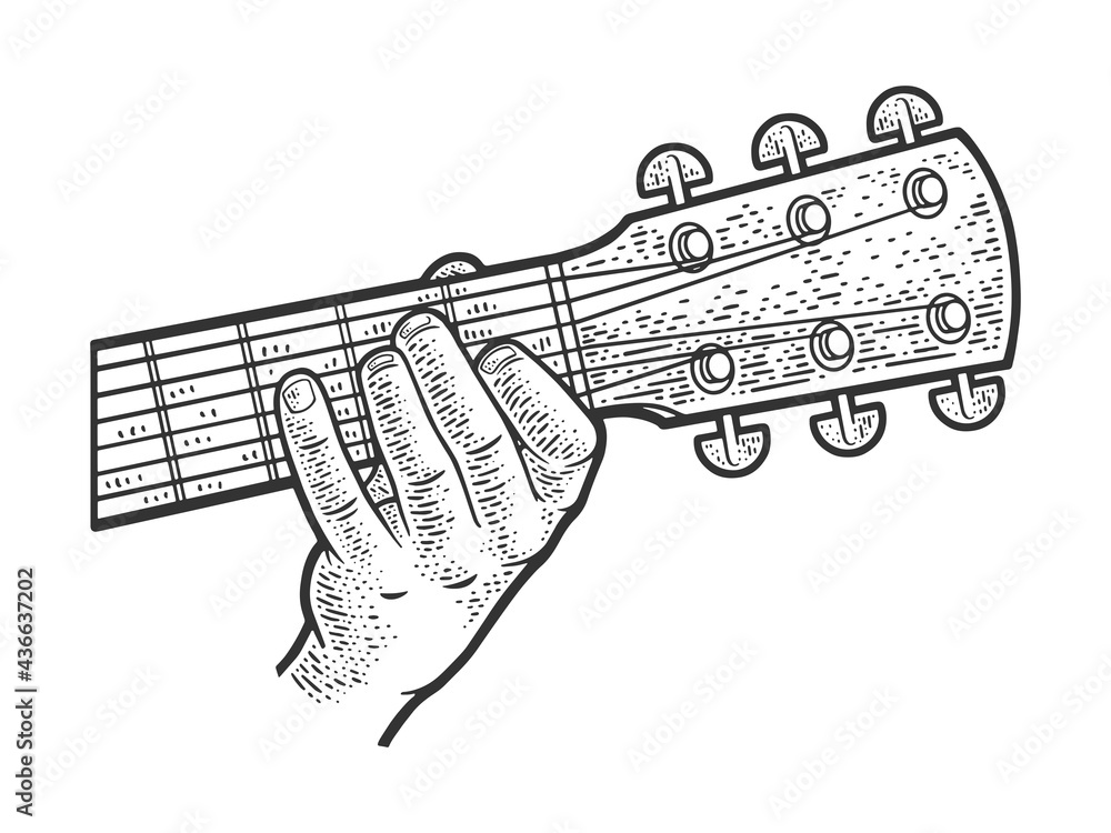 Hands Playing Guitar Sketch