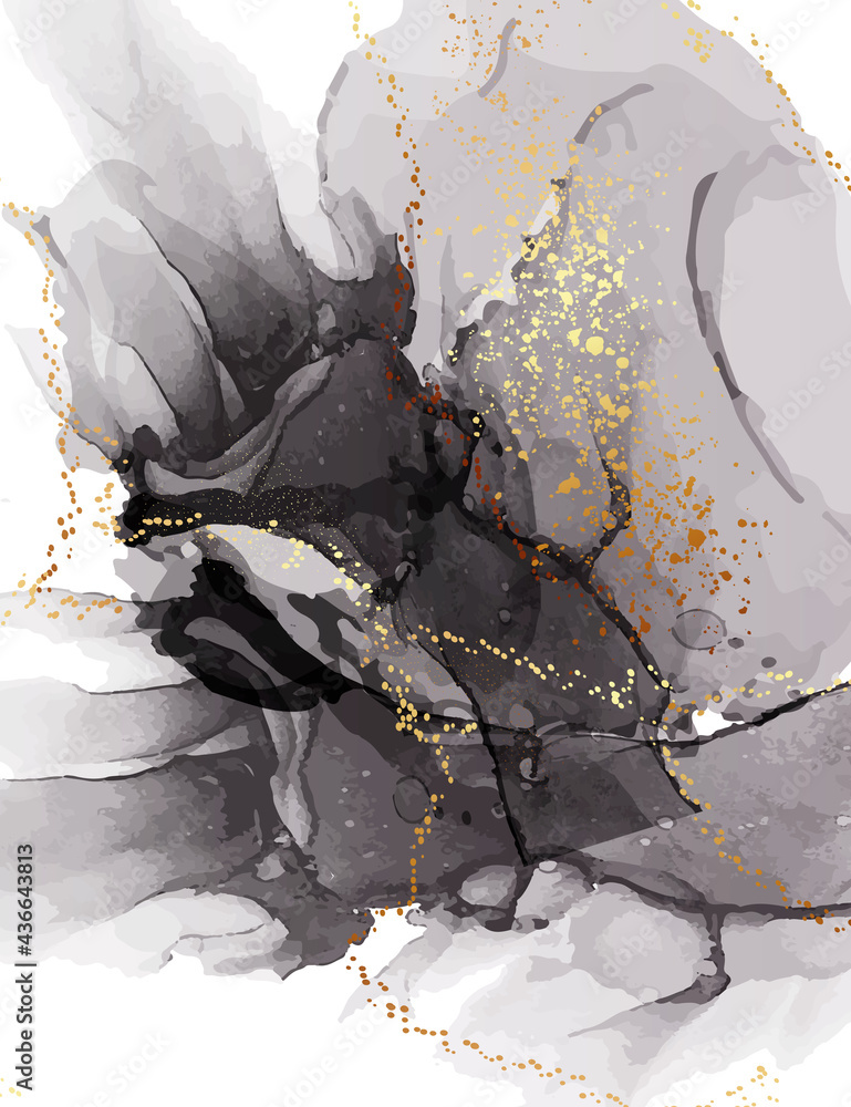 Black background abstract painting, Modern marble dark Abstract art ...