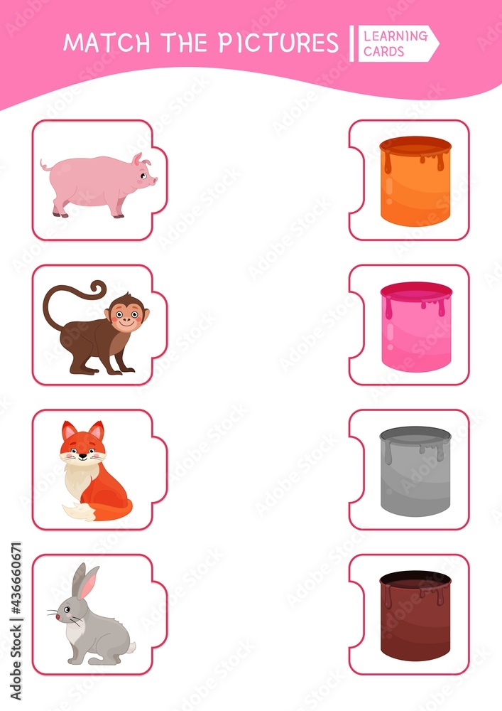 Matching children educational game. Match by color. Activity for pre ...