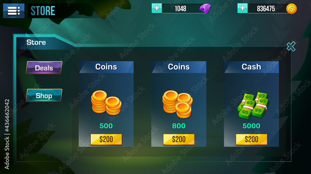 Casual kids game screens. Game assets , beautiful background ,game ...