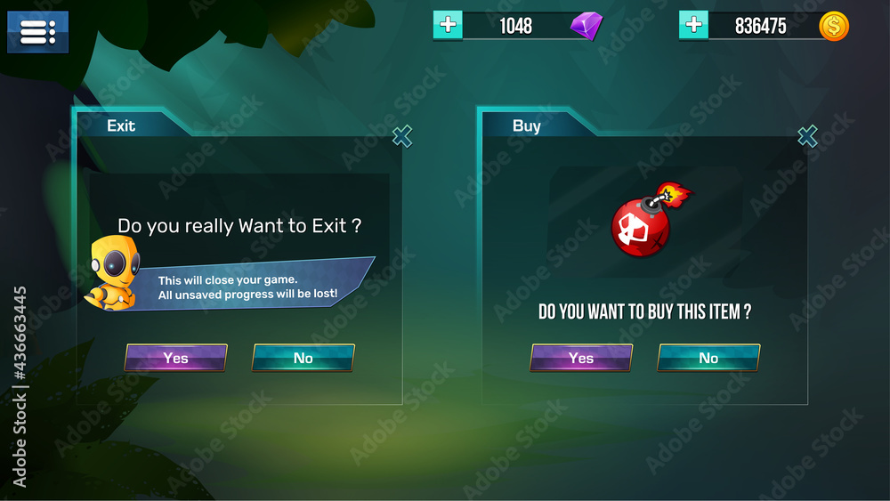 Casual kids game screens. Game assets , beautiful background ,game ...