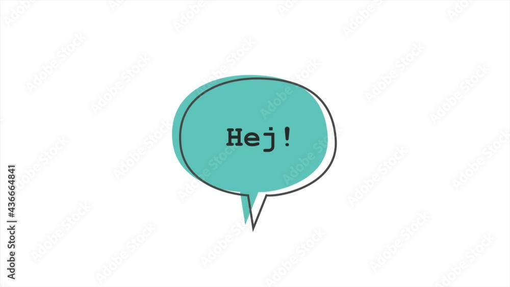 Hej animated text in Swedish language. Motion graphics Stock Video ...