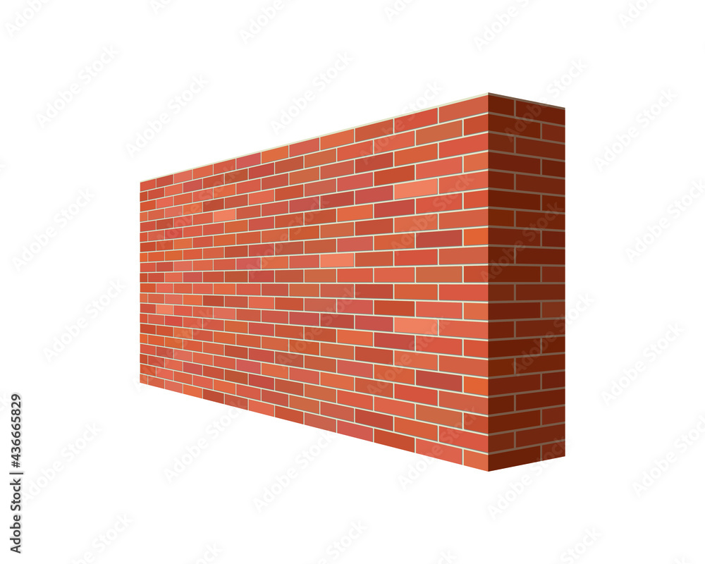 Brick wall in the perspective. Brick wall 3D vector illustration ...