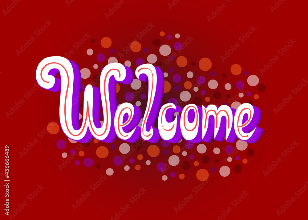 Welcome word lettering colorful design Stock Illustration | Adobe Stock