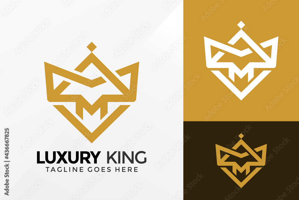 Letter M Crown King Logo Design, Brand Identity Logos Designs Vector ...