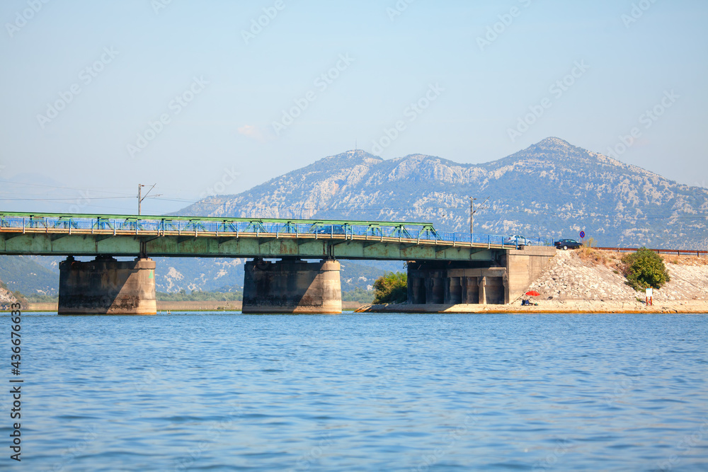 Bridge over the Skadar Lake in Montenegro . Beam Bridge or simply ...