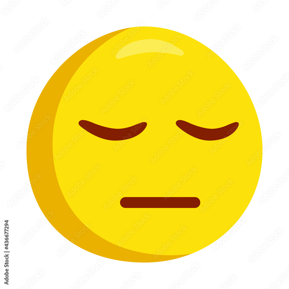 Pensive Sign Emoji Icon Illustration. Sad Vector Symbol Emoticon Design ...