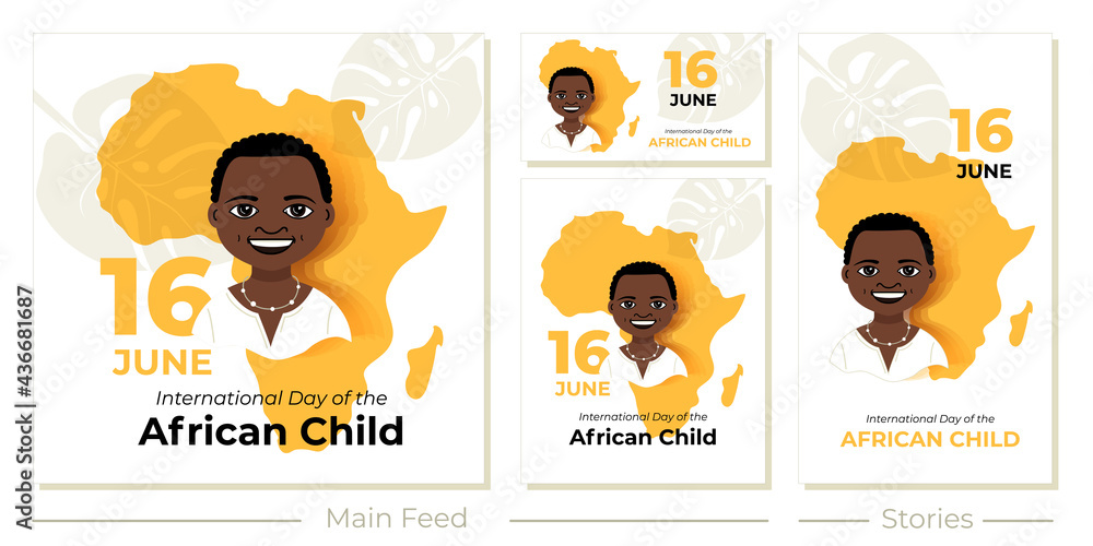 International Day of the African Child. The face of an African boy on ...
