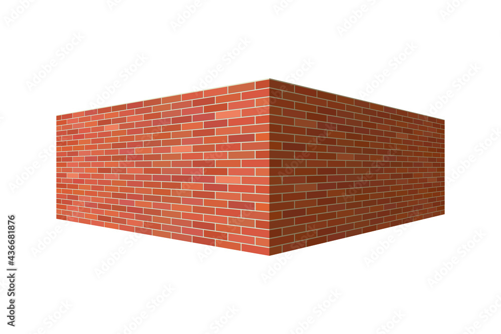 Brick wall in the perspective. Brick wall 3D vector illustration ...