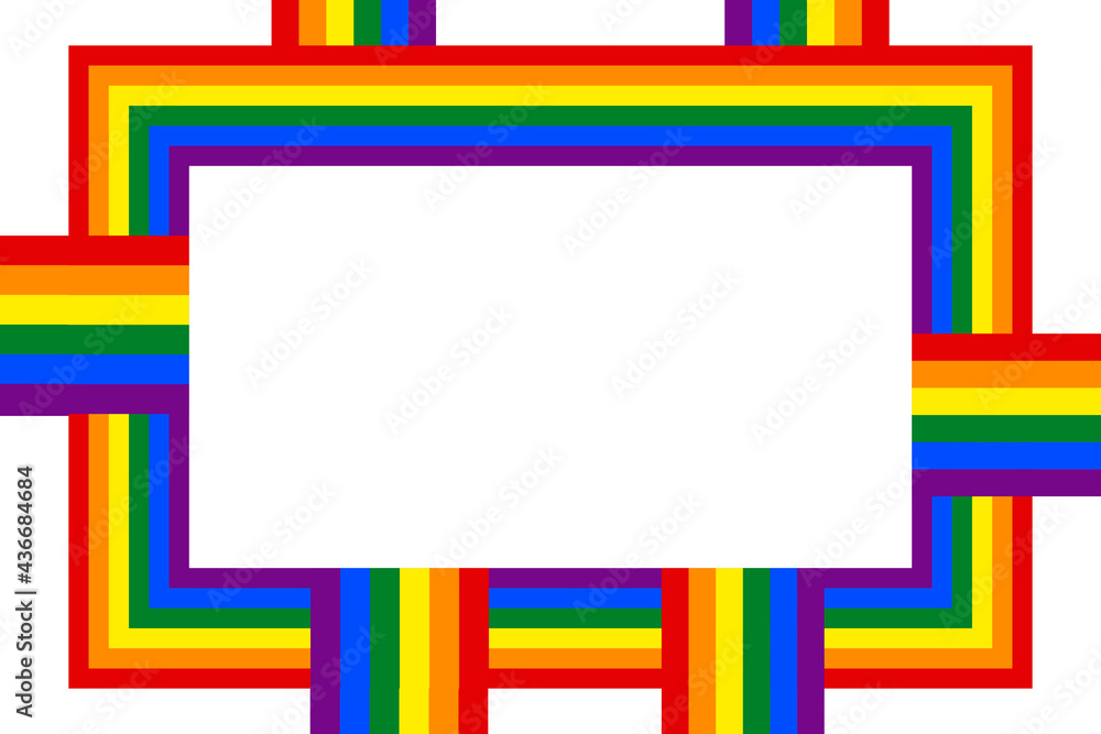 Flag LGBT icons, squared frame. Template border, vector illustration ...