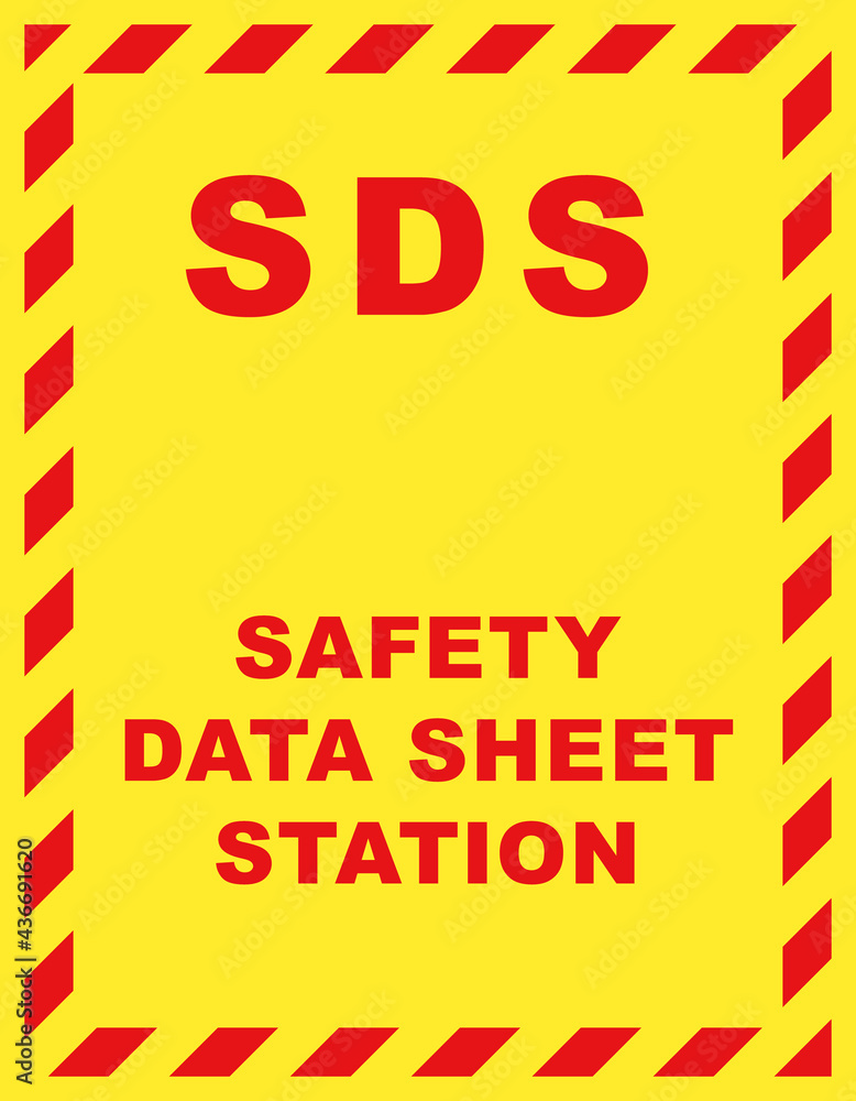 SDS Safety Data Sheet Station Wall Sign. Clipart image isolated on ...