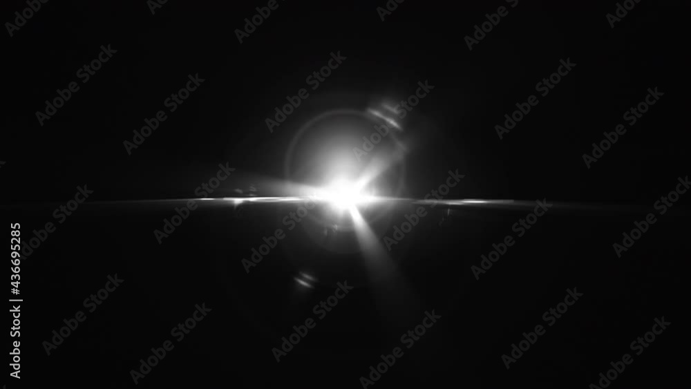 Black and White Optical lens flares seamless loop stylized lighting ...