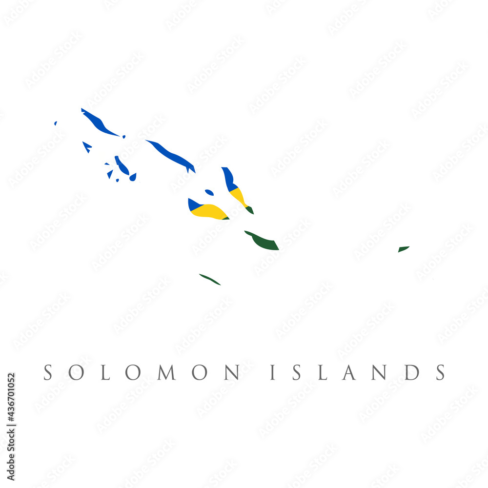 Solomon Islands country flag inside map contour design icon logo. Map ...