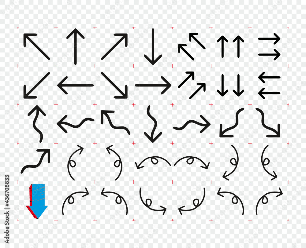sets of arrows in several types and directions svg Stock Vector | Adobe ...