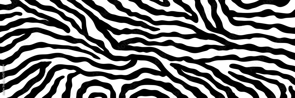 Vector abstract animalistic background. Freehand illustration of zebra ...