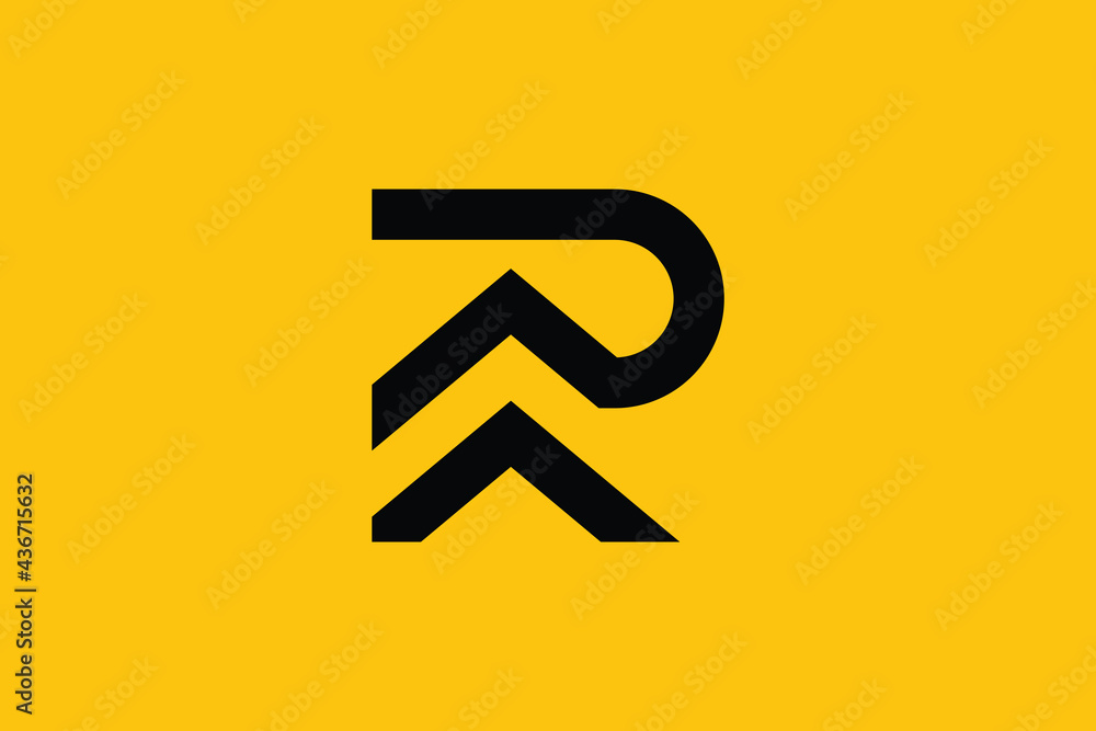 RP logo letter design on luxury background. PR logo monogram initials ...