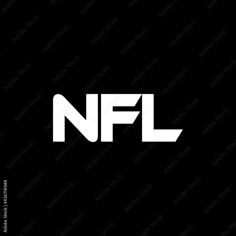 NFL letter logo design with black background in illustrator, vector ...