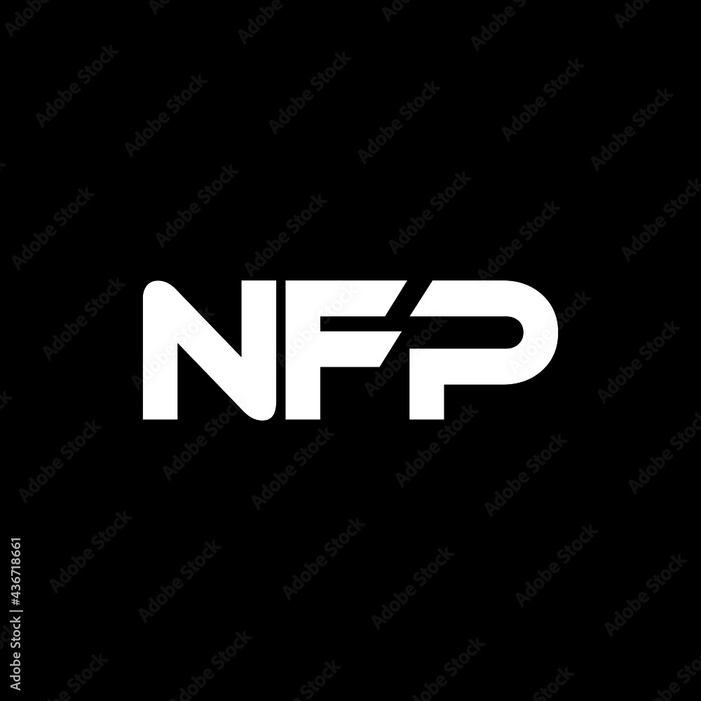 NFP letter logo design with black background in illustrator, vector ...