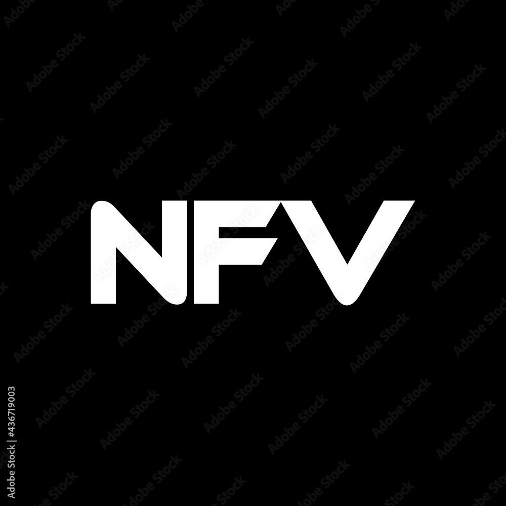 NFV letter logo design with black background in illustrator, vector ...