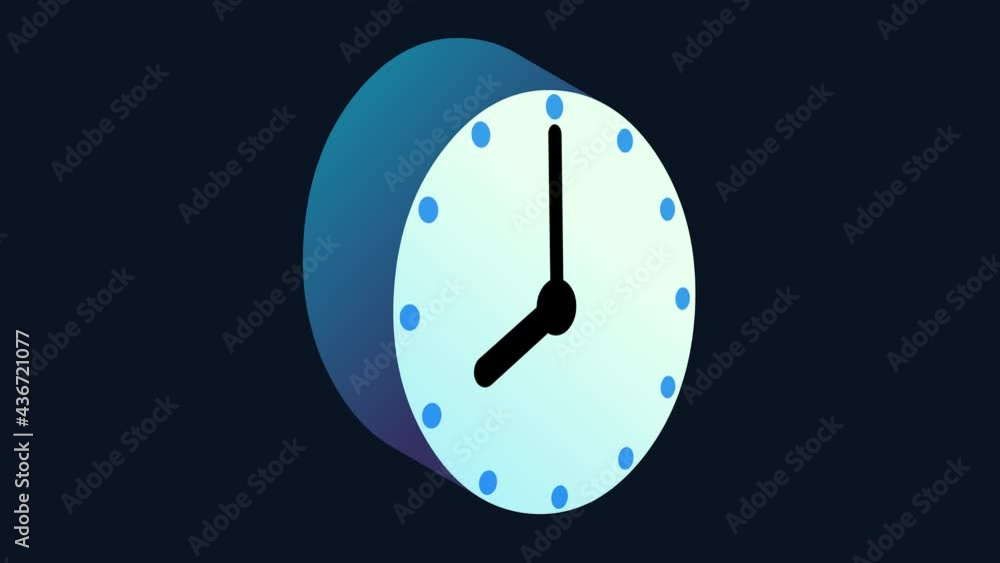 Cartoon counter clock 12 hours. Simple and very useful isometric ...