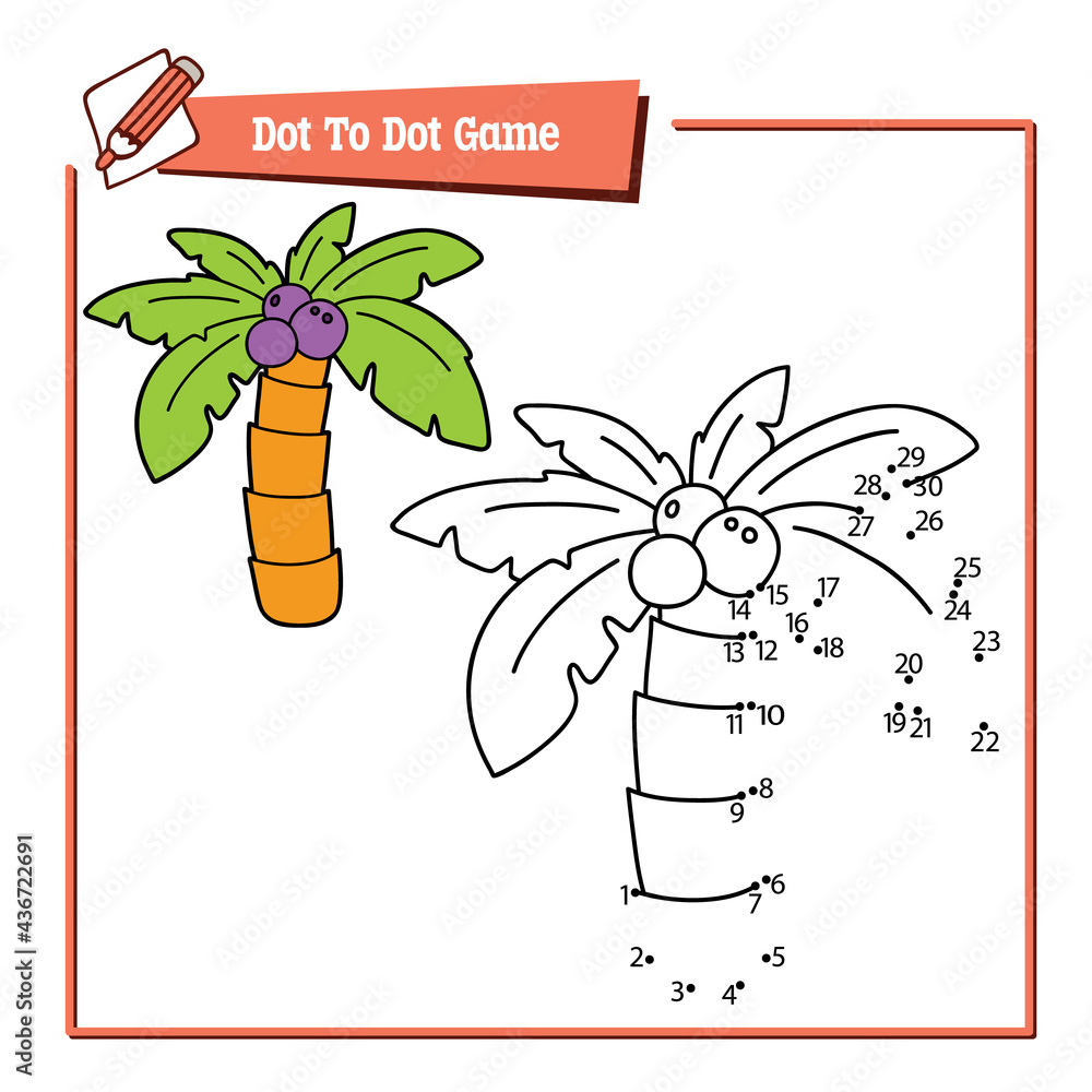 dot to dot dog kid educational game. Vector illustration educational ...