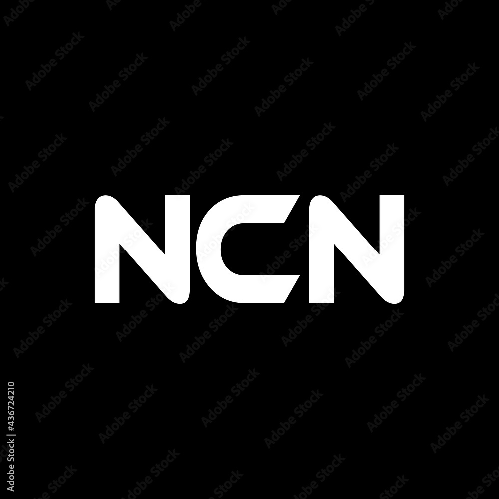 NCN letter logo design with black background in illustrator, vector ...