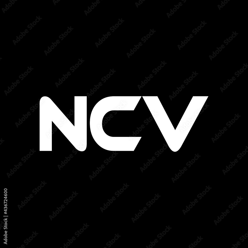 Vecteur Stock NCV letter logo design with black background in ...