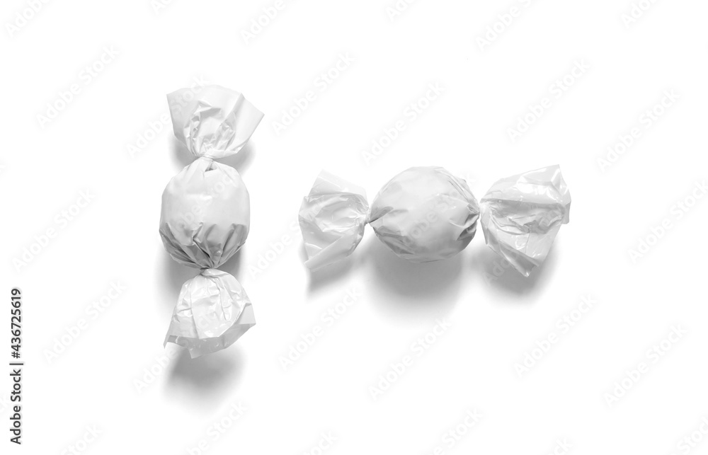 Blank packaging candy plastic sachet isolated on white background ...