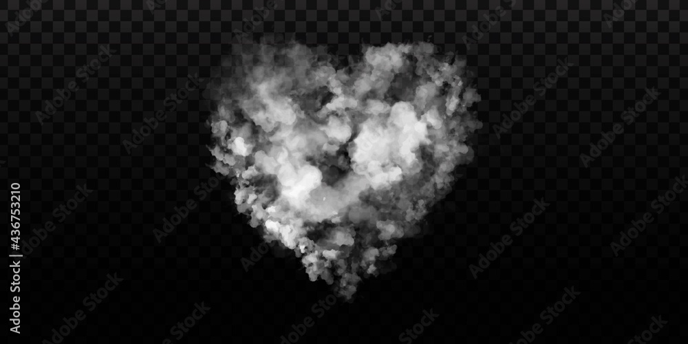 Vector realistic isolated Smoke Heart effect for layout and template ...