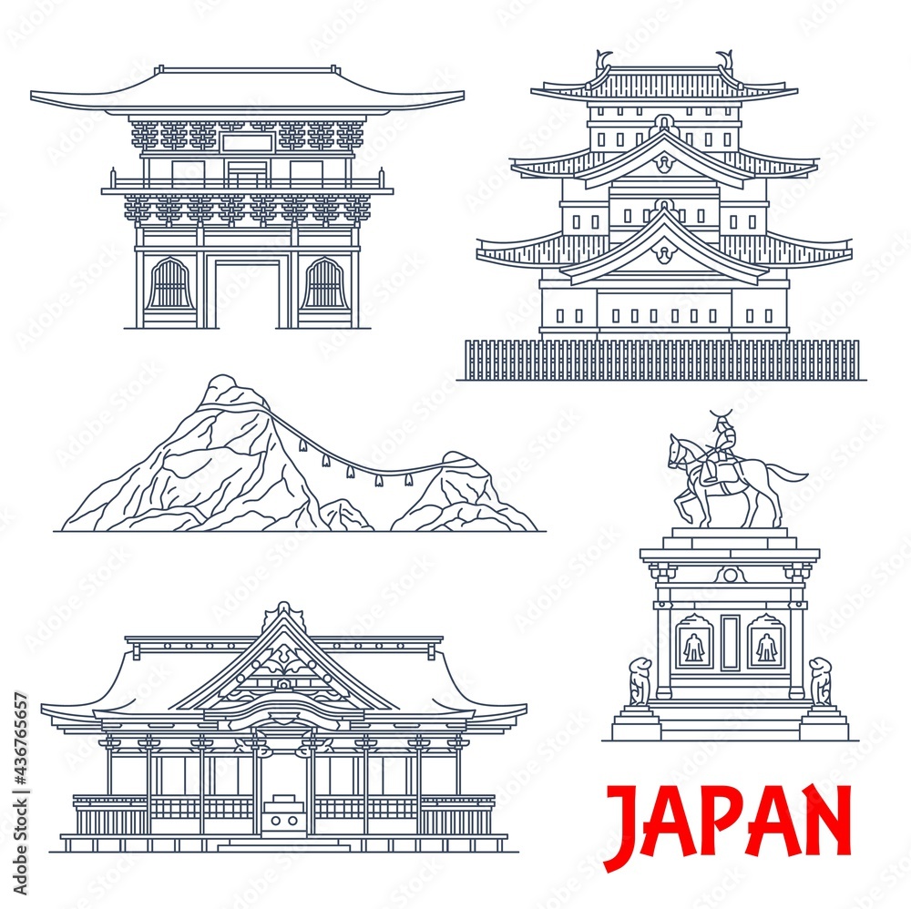 Japanese architecture, temples landmarks and Japan shrine houses ...