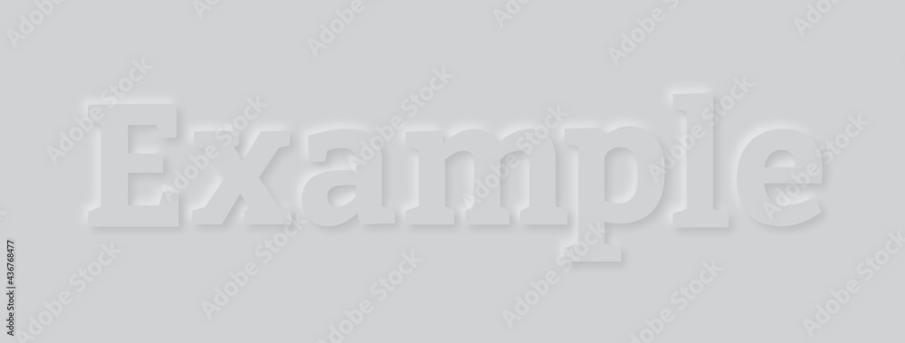 Example word, business banner concept. White color text in neomorphism ...