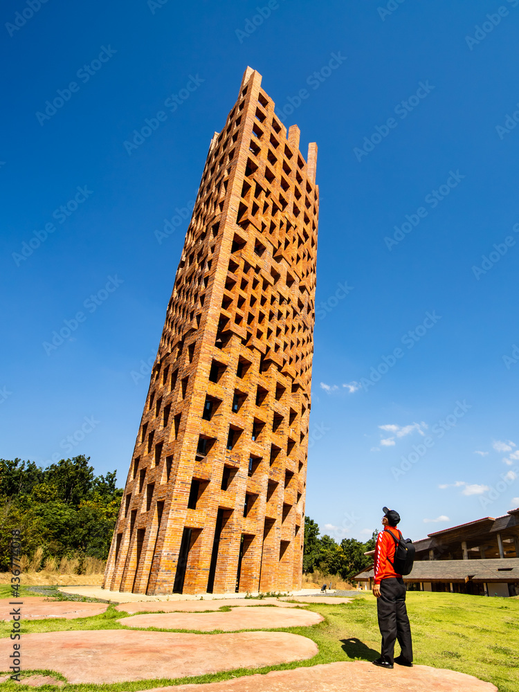 Brick Observation Tower or Elephant Tower, made of ancient bricks ...