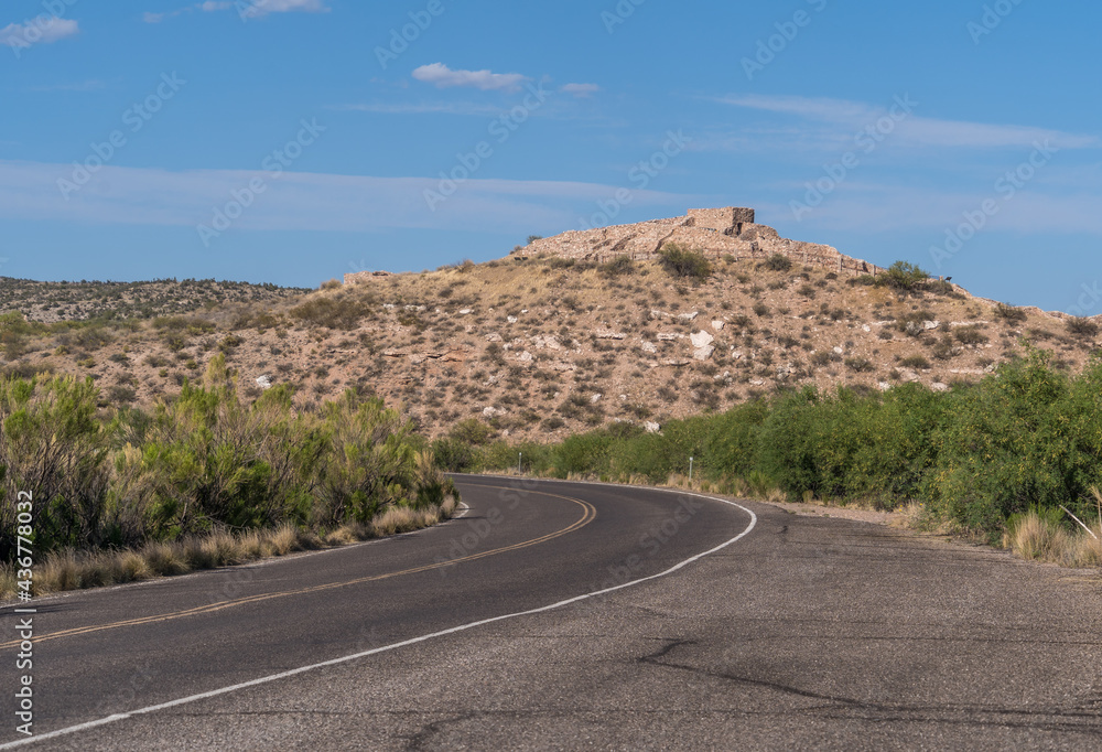 Summer view of Tuzigoot hilltop pueblo National Monument in Arizona in ...