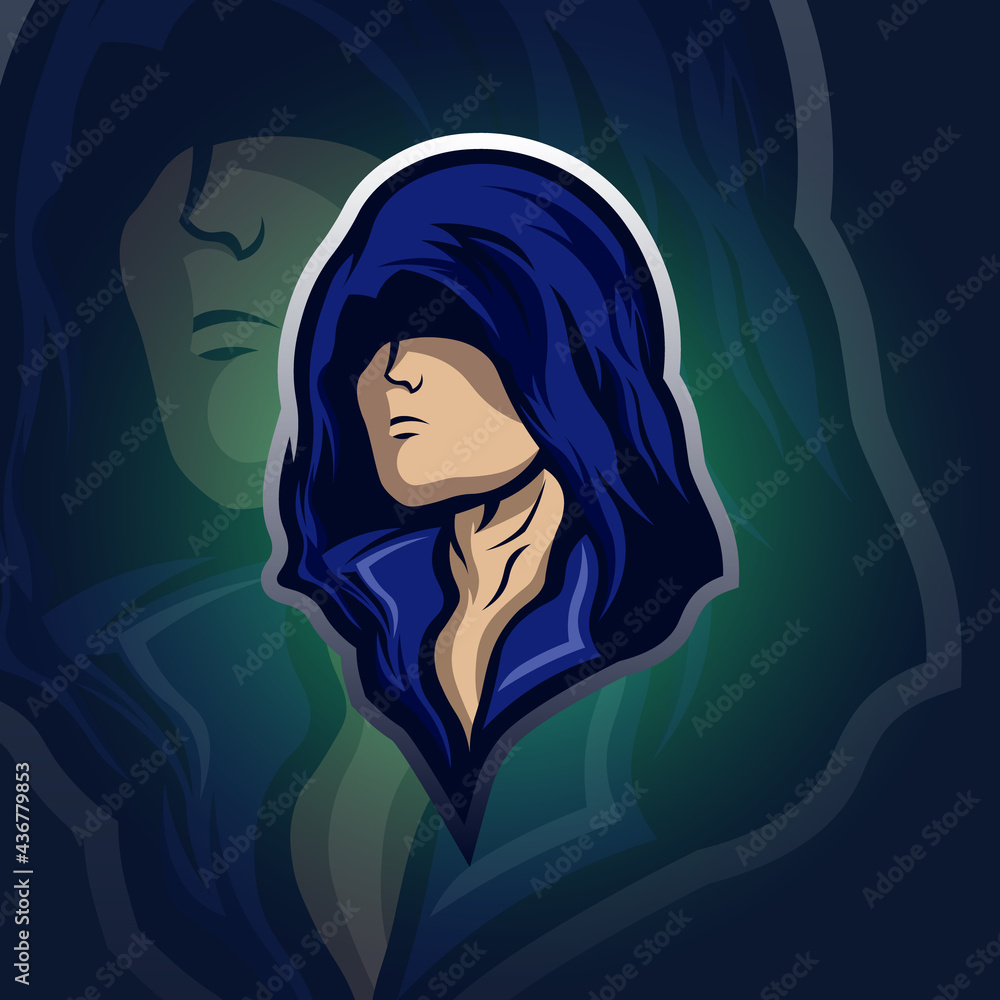 Vector illustration of a blue hoodie jacket character mascot. Stock ...