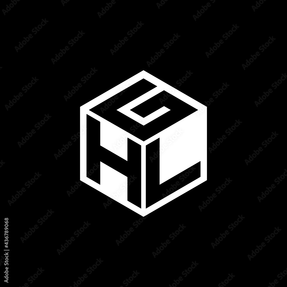 HLG letter logo design with black background in illustrator, vector ...