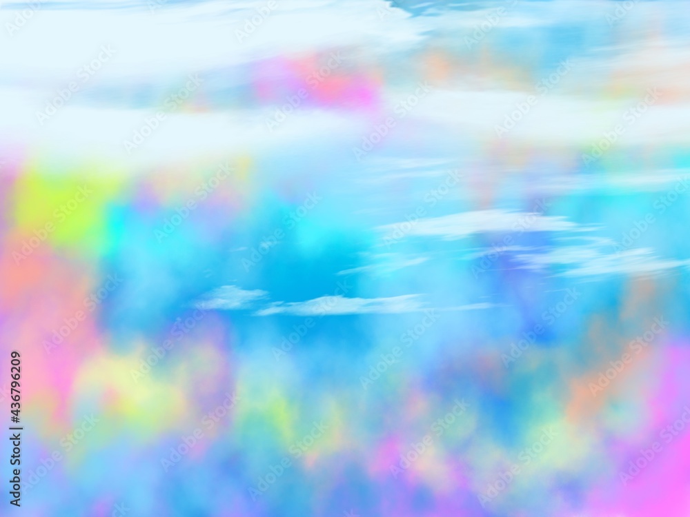 Unicorn Marble Galaxy Print Seamless pattern in repeat.Pastel clouds ...