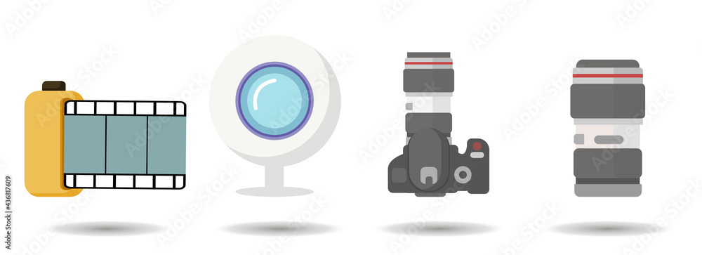 camera vector clip art set, lens, photo tape, web. camera vector clip ...