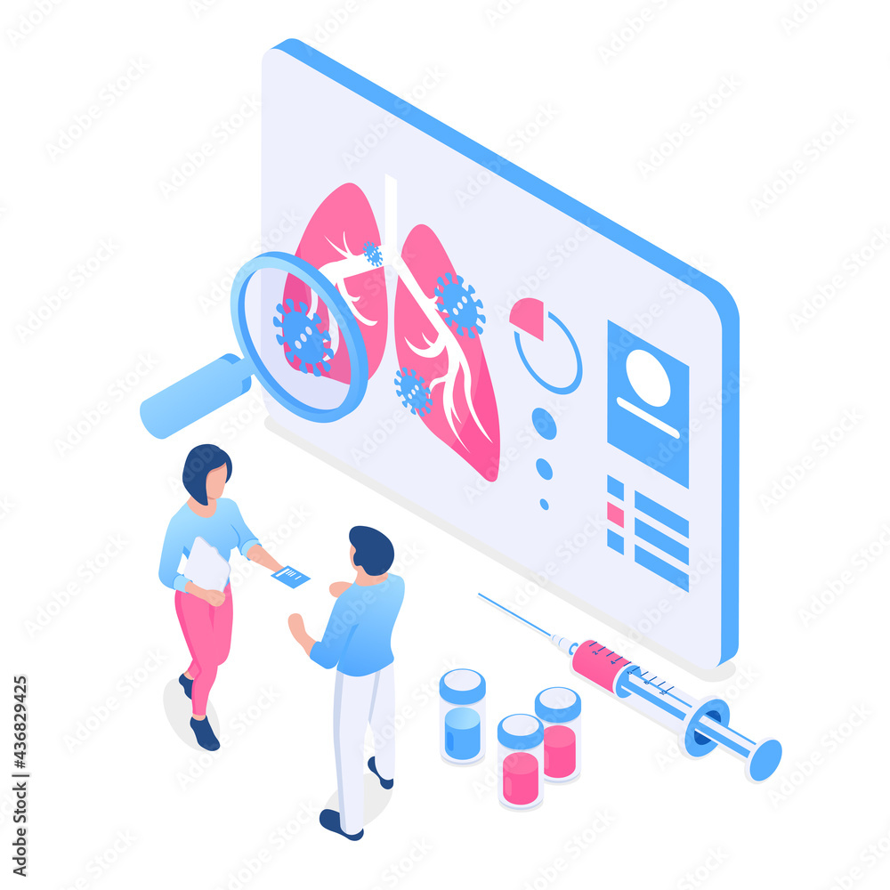 Concept of respiratory disease symptoms and diagnostics,lung research ...