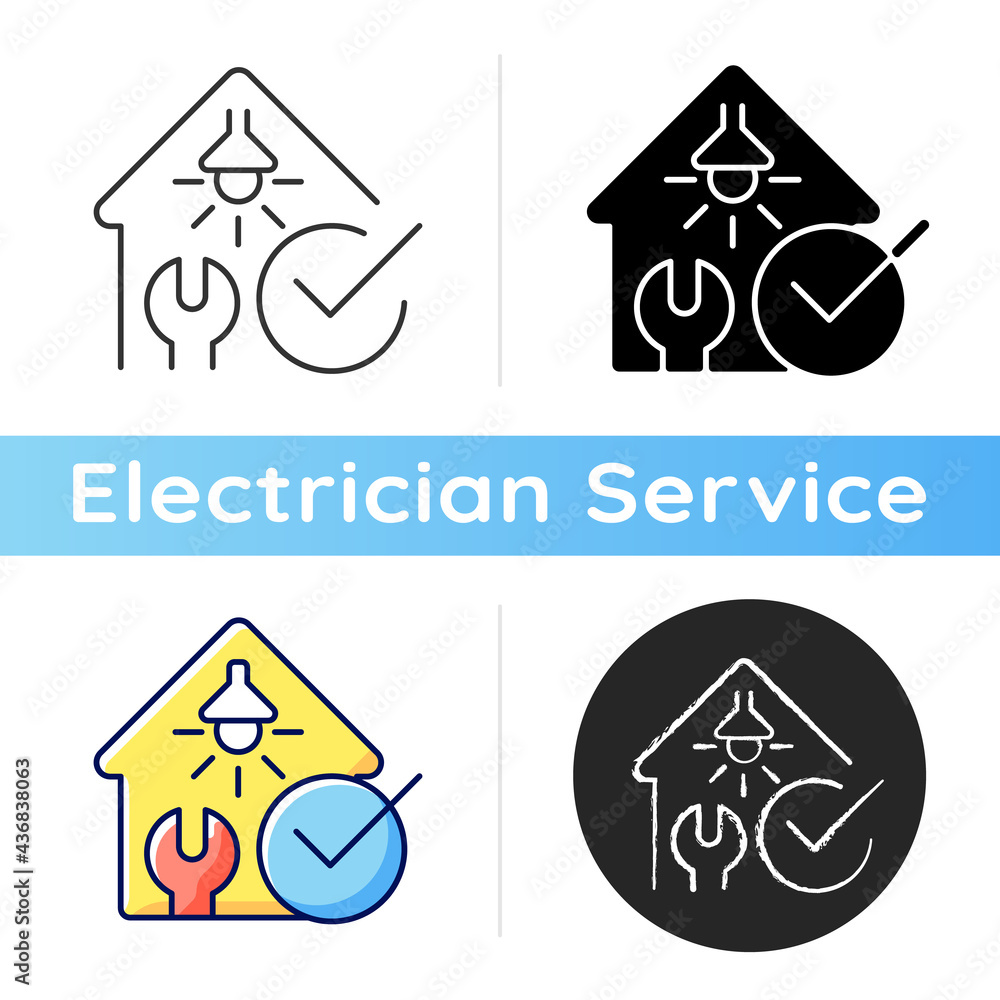 Electrical safety inspection icon. Examination for electrical wiring ...
