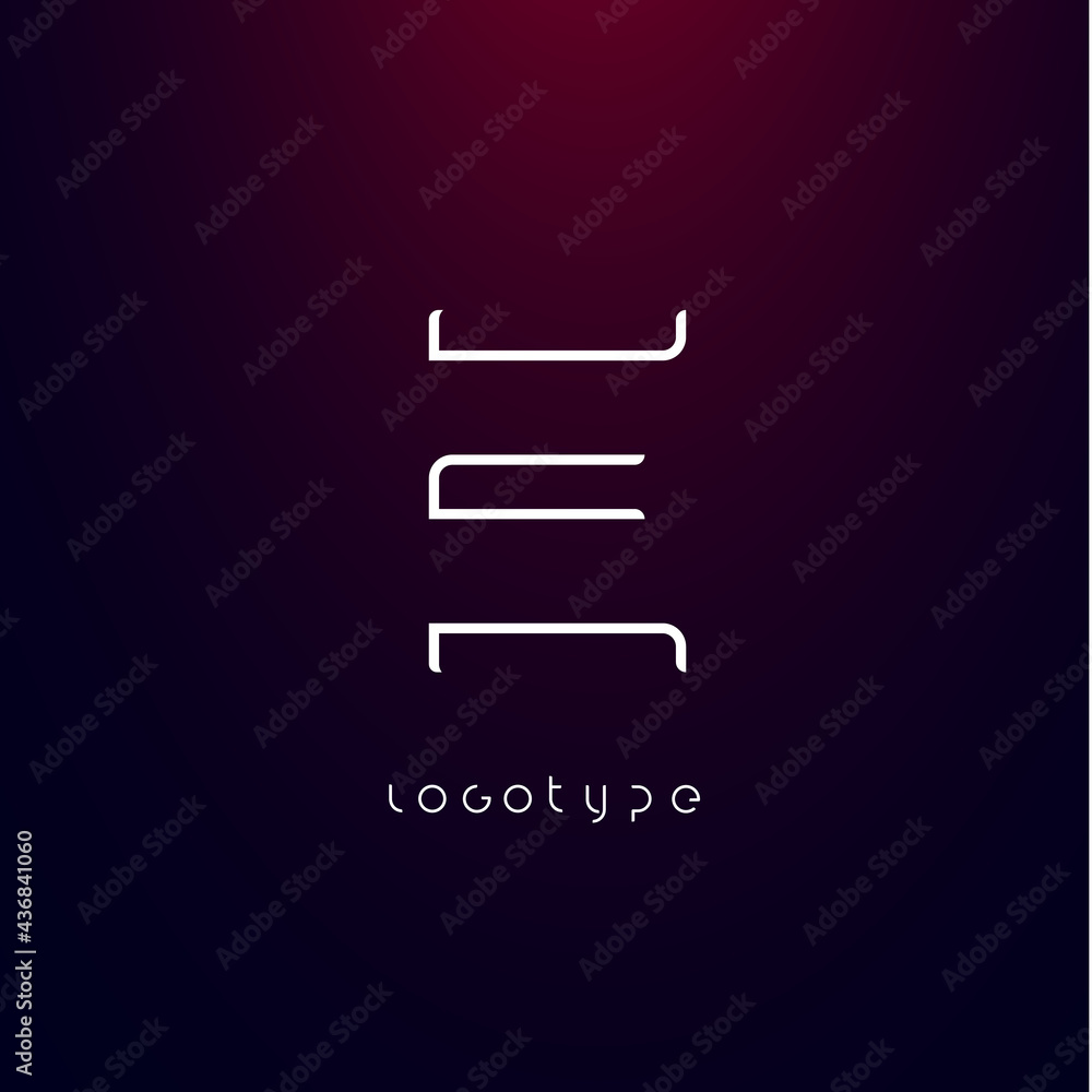 Futurism style letter E. Minimalist type for modern futuristic logo ...