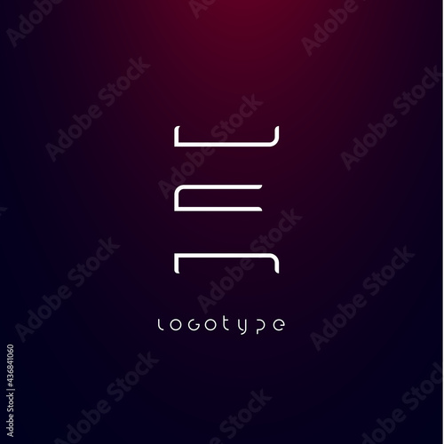 Futurism style letter E. Minimalist type for modern futuristic logo ...