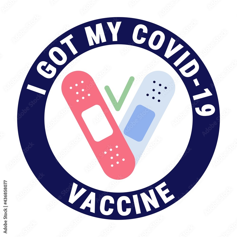 I got my covid-19 vaccine label sticker design template. Vaccination ...